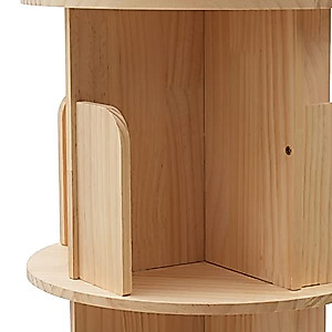 Futchoy Rotating Bookshelf, 360 5-Tier Display Floor Standing Bookcase Storage Rack for Kids&Adults Multi-Functional Bookshelf Organizer