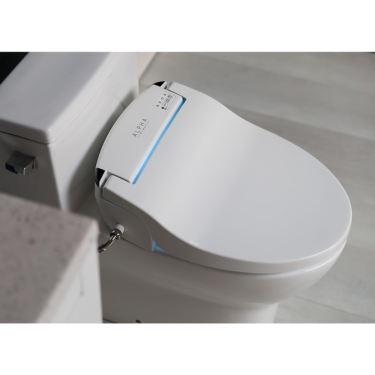 Alpha Bidet JX2 & UX Pearl Bidet Toilet Seats with Endless Warm Water, LED Lights, Wireless Remote, Stainless Steel Nozzles