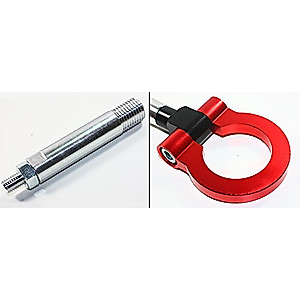 Cuztom Tuning Fits for 2006-2015 Nissan 350Z 370Z GTR & Infiniti G35 G37 Red JDM Folding Ring Screw on Type Bumper Tow Hook