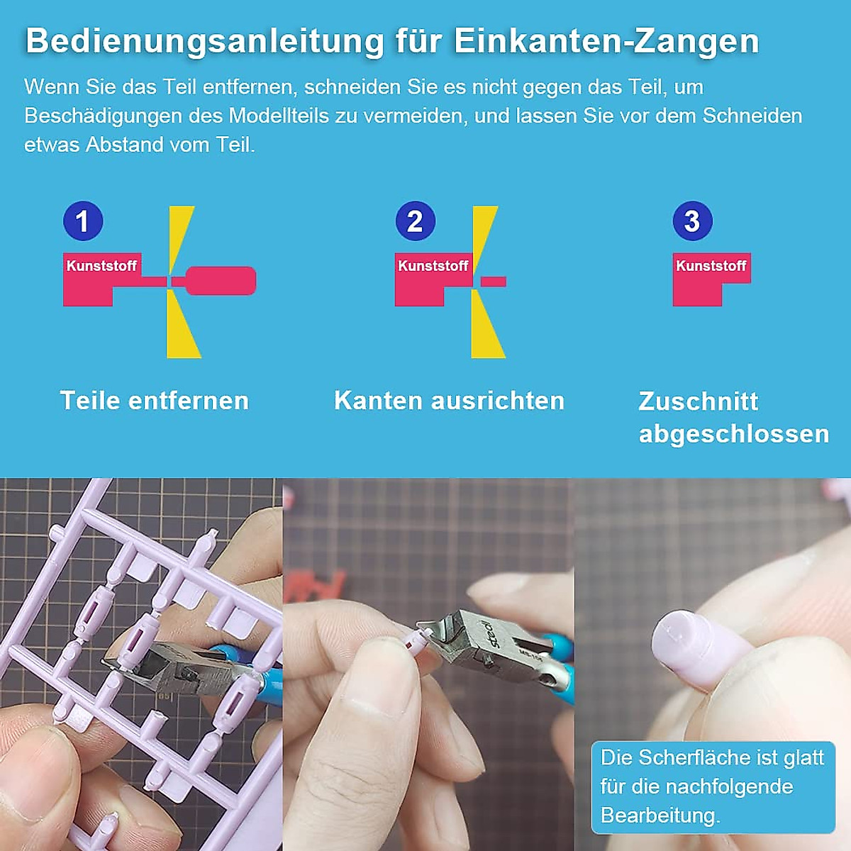 stedi 5-inch Model Nipper, with Ultra-thin Single-edge and Blade Case Plastic Model Tools for Gundam Repairing Plastic Model and Fixing, Blue