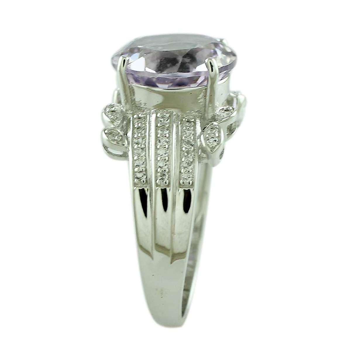 SGL Green Amethyst 5.45 Carat Cocktail Ring for Women 925 Sterling Silver Anniversary Wedding Jewelry for Women