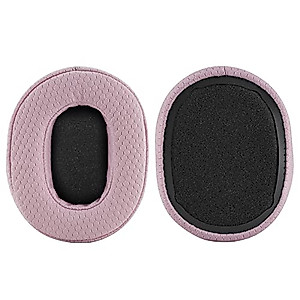 Geekria NOVA Mesh Fabric Replacement Ear Pads for Skullcandy Crusher Wireless, Crusher Evo, Crusher ANC, Hesh 3 Headphones Ear Cushions, Headset Earpads, Ear Cups Repair Parts (Pink)