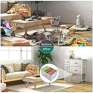 YITAHOME Dresser with 7 Drawers - Fabric Storage Tower, Organizer Unit for Bedroom, Living Room, Hallway, Closets & Nursery - Sturdy Steel Frame, Wooden Top & Easy Pull Fabric Bins