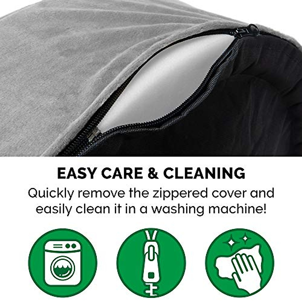 Furhaven Orthopedic Dog Bed for Medium/Small Dogs w/ Removable Washable Cover, For Dogs Up to 18 lbs - Plush & Velvet Oval Lounger - Smoke Gray, Medium