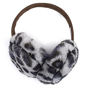 C.C Exclusives Leopard Earmuff with Faux Fur(EM-2364) (Grey-Leopard)
