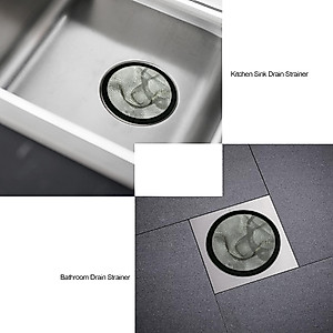 Sink Strainer 2Pcs Stainless Steel Metal Mesh Sink Drain Strainer Large Wide Brim 4.5"Diameter for Most Kitchen Sink Bathroom Bathtub Shower Room Balcony Drains