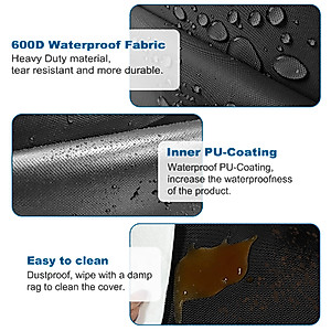 AKEfit Air Conditioner Cover for Outside, Heavy Duty Waterproof AC Defender with Durable Oxford Fabric, Veranda AC Protector… (Beige, 34W x 34D x 30H)