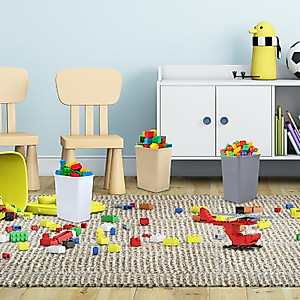 Superio Small 2.5 Gallon Plastic Trash Can, Waste Bin for Under Desk, Office, Bedroom, Bathroom- 10 Qt (2, White)