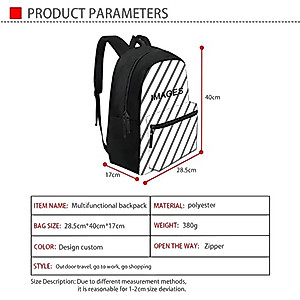 Freewander Multi-Compartment 15" Laptop Bag, Lightweight Portable Backpack, Adjustable Shoulder Straps, with Side Water Bottle Pockets, Creative Brown Cartoon Red Mushroom Print