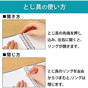 Kokuyo Campus Smart Ring Binder, B5 Light Pink Binder Notebook Up to 25 Sheets 26 Holes Slim Binder Folder with 10 Extra Campus Sarasara Loose-Leaf Paper for Work & Study, Japan Import (RU-SP700LP)