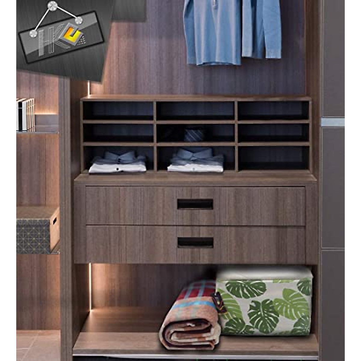 HKEC Rectangle Green Storage Basket,Clothes Basket with Handles, Collapsible Storage Box,Cute Canvas Toy Bin for Kids,Gift Basket,Room Decor(Banana leaf)