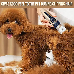 BougiePaw Dog Grooming Kit – Low Noise Cat & Dog Hair Trimmer with Pet Nail Cutter | Cordless Dog Clippers for Grooming Thick Coats with Bath Brush, & Shaver with Scissors for Dogs Cat Animal