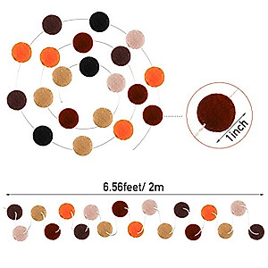 3 Pieces Felt Ball Garland Christmas Pom Pom Garland 1 Inch (2.5 cm) Wool Felt Balls Banner for Winter Autumn Farmhouse Party Home Decoration