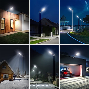 INSDEA 600W Solar Lights for Outside, 50000LM Dusk to Dawn Solar Street Light Motion Sensor, IP66 Waterproof Solar Security Flood Lights Outdoor for Garden,Yard,Parking Lot