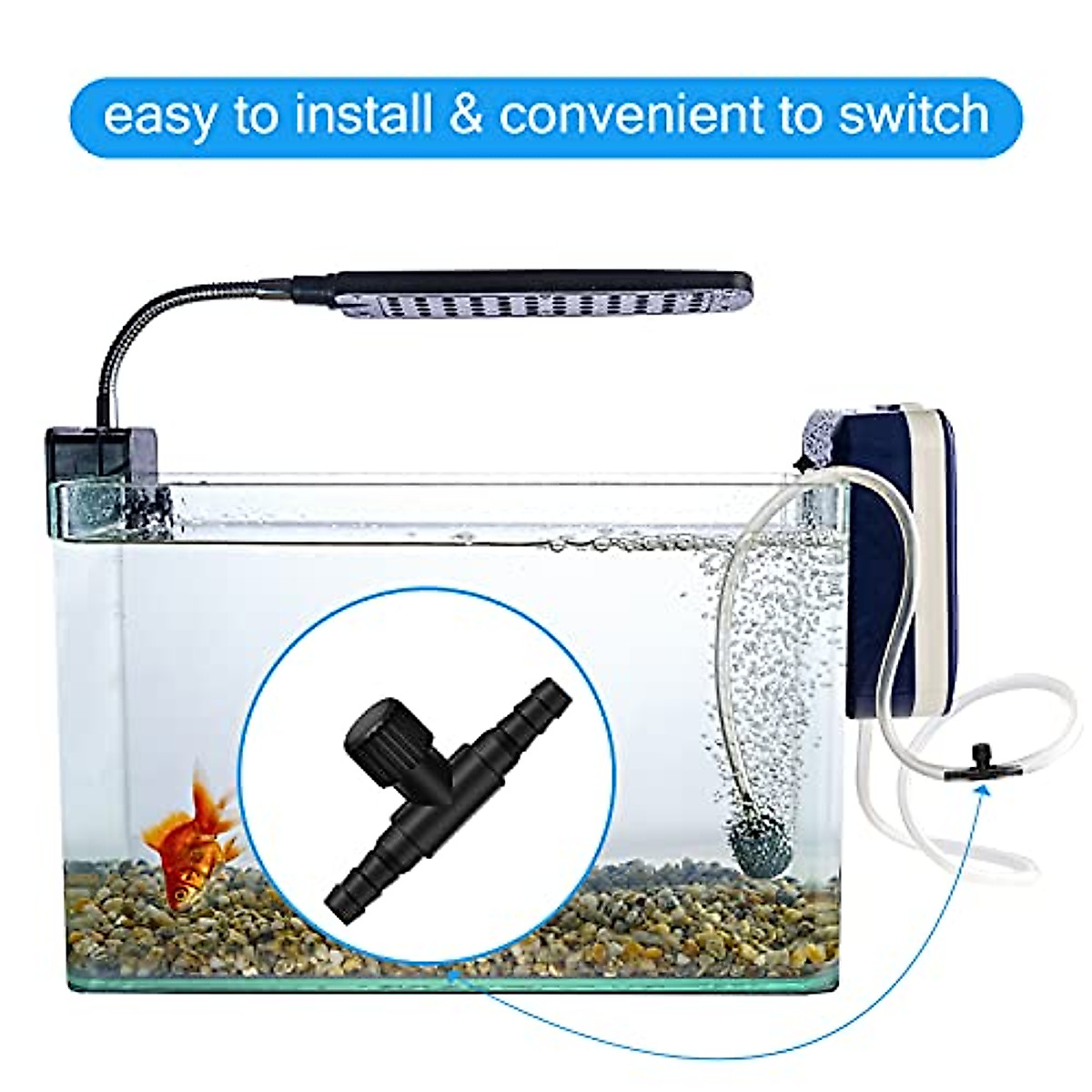 30 Pieces Aquarium Air Valve, Air Pump Control Valves Air Pump Single Way Plastic Air Flow Control Regulator for 4 mm Hose Air Line Tubing Connector