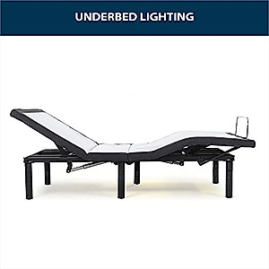 Blissful Nights e4 Premium Adjustable Bed Frame and 12-Inch Hybrid Gel Infused Memory Foam Mattress Combo Set with Massage, Anti-Snore and Zero Gravity Modes, Medium Soft (Queen)