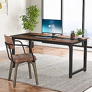 Tribesigns Modern Computer Desk, 70.8 x 31.5 inch Large Office Desk Computer Table Study Writing Desk Workstation for Home Office, Rustic/Black