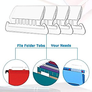 File Folder Tabs, Selizo 100 Sets Hanging File Folder Labels 2" Tabs and Inserts for Hanging Files