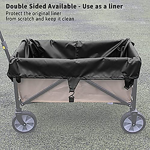 Chuanke Wagon Cover 420D PVC Waterproof and Dustproof Inner Double Sided Liner Available with 4 Corner Buckles and 2 Elastic Hook Strap 38" L x 22" W x 20" H