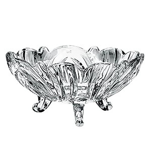 Angoily Glass Salad Bowl Glass Footed Dessert Bowl Vintage Flower Embossed Ice Cream Bowl Trifle Bowl Salad Bowl Candy Cake Bowl for Home Party Wedding 950ml Parfait Bowl