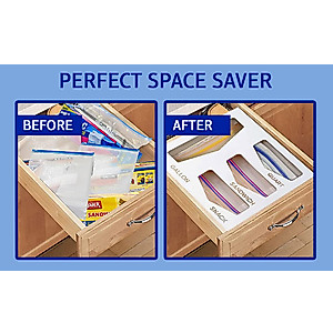 Ziplock Bag Storage Organizer (White)