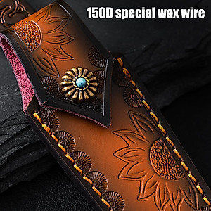 Pocket Knife Sheath for 5.7" Knives, Leather Folding Knife Pouch Belt Knife Holder with Snap for Knives (Knife not Included)