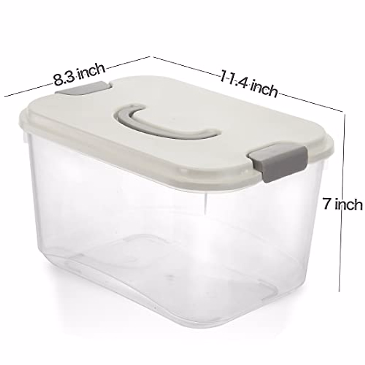 EZOWare 13 Quart Plastic Storage Box Tote Bins with Top Handle, Set of 6 Stackable Latch Storage Container Tote Boxes with Latching Lids - 11.4 x 8.3 x 7 inches, Clear/White
