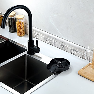 ARRISEA Metal Faucet Glass Rinser for Kitchen Sink, Matte Black Cup Rinser, Kitchen Sink Accessories, Bottle Washer