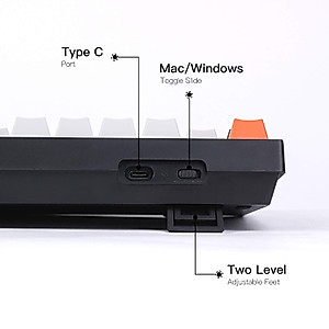Keychron C1 Mac Layout Wired Mechanical Keyboard, Gateron G Pro Blue Switch, Tenkeyless 87 Keys ABS keycaps Computer Keyboard for Windows PC Laptop, White Backlight, USB-C Type-C Cable