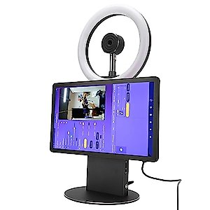 Desktop Live Streaming Machine 15.6 Inch Camera FHD 8MP 5.0 All in One 11.0 Live Streaming Machine for Office (US Plug)