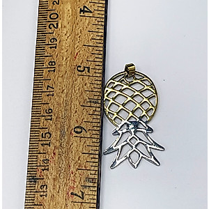 Partners ID Upside Down Pineapple Charm Necklace Chain, Durable Stainless Steel, 18" Silver Rope