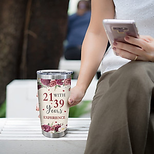 DOAKIZZ 60th Birthday Gifts for Women Stainless Steel Tumbler/Cup 20oz 1PC