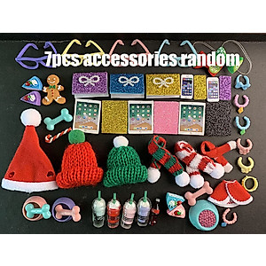 LovePets (Lps Pets 3pcs Random & 7pcs Random Accessories), Great Dane lps Dachshund lps Husky Collectable Figures Kids Gift