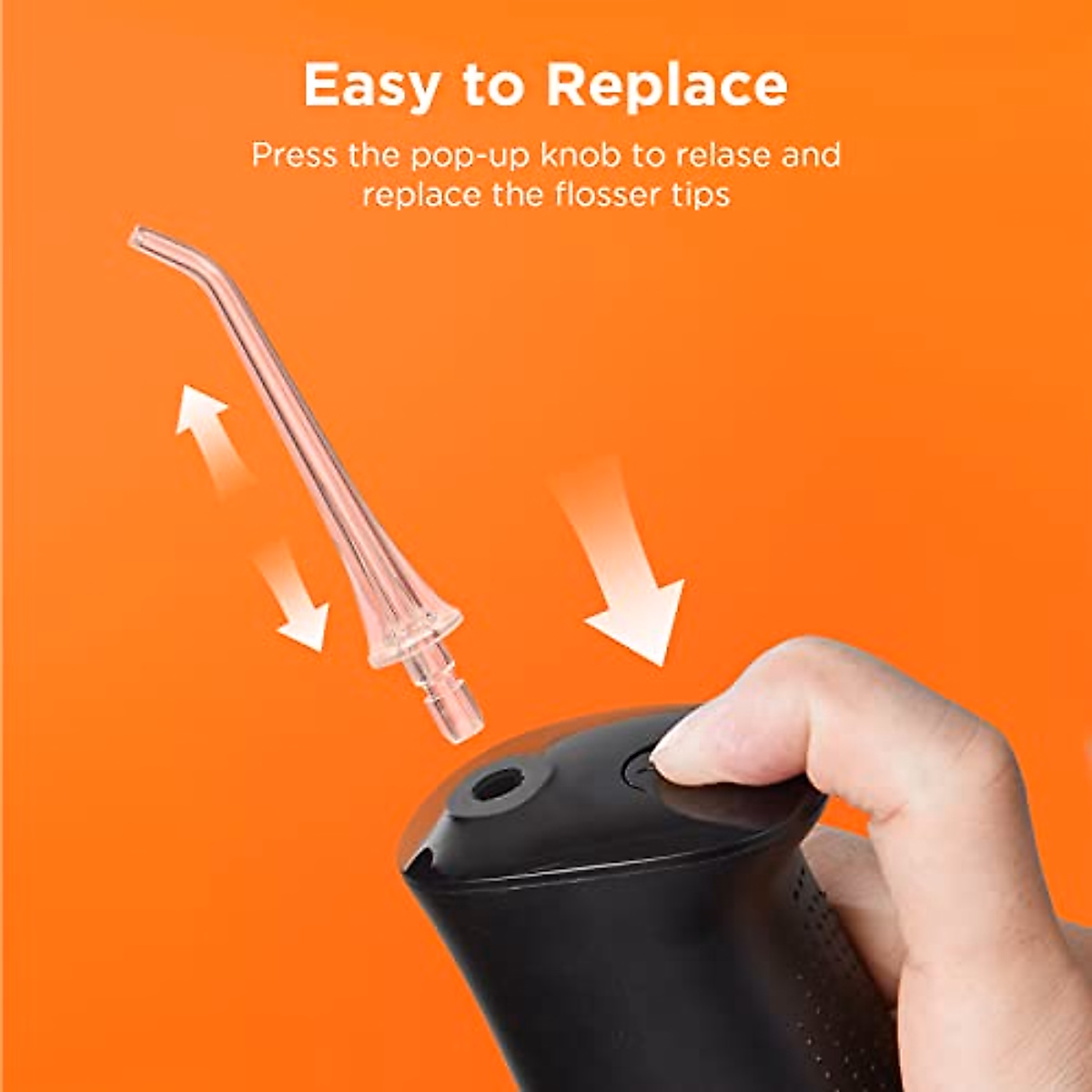 Bitvae Water Dental flosser for Teeth, Cordless Water Teeth Cleaner Picks, IPX7 Waterproof Water Flosser, 3 Modes 6 Jet Tips, USB Rechargeable Water Dental Picks for Cleaning (Black)