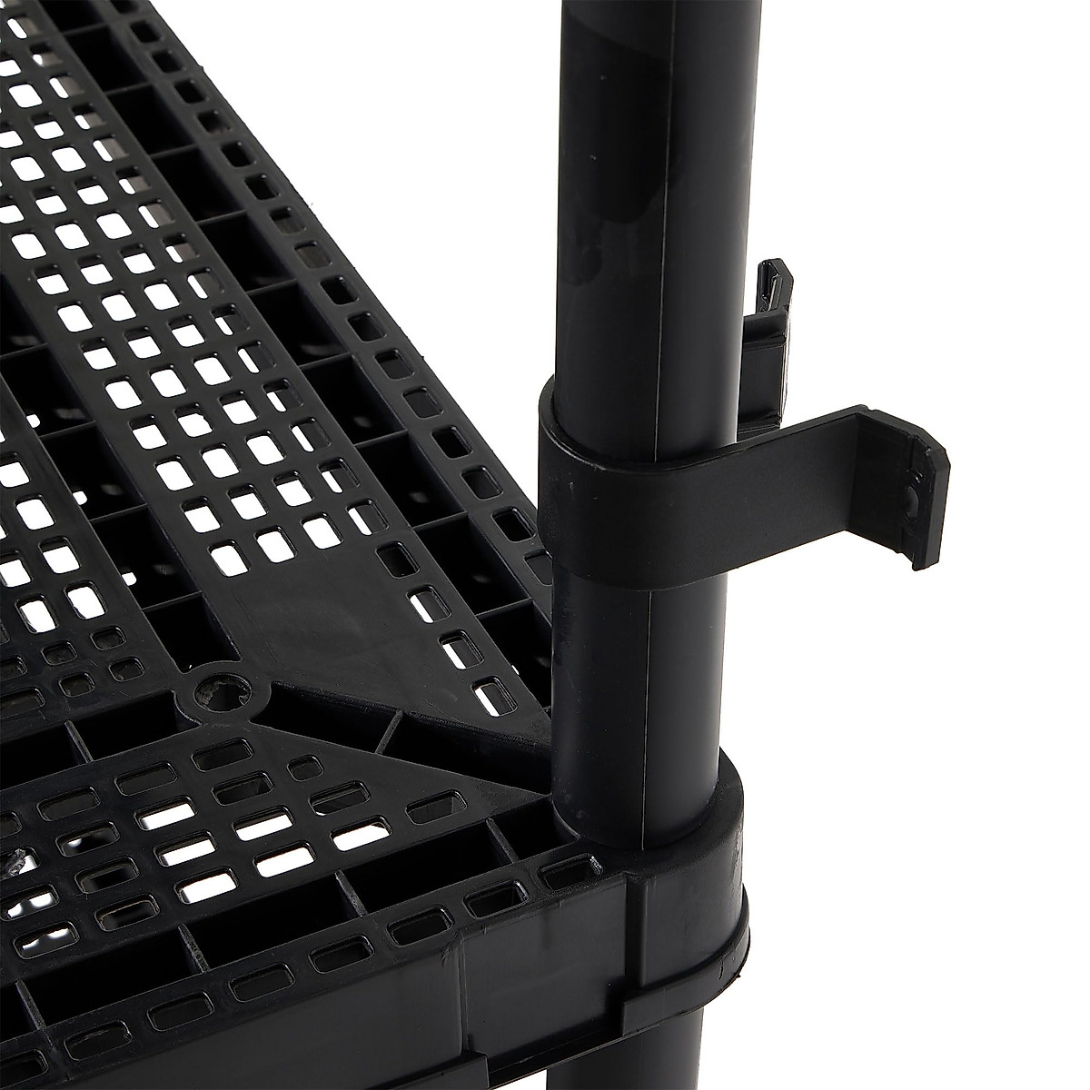 Gracious Living 5 Shelf Fixed Height Ventilated Medium Duty Storage Unit 14 x 32 x 72 Organizer System for Home, Garage, Basement, and Laundry, Black