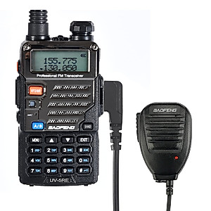 Baofeng 2-pin Two Way Speaker Microphone, Reinforced Cable and Rain Shoulder Handheld, Compatible UV-5R 5RPlus UV-82 82hp BF-F8HP 5RA 5RB 5RC 5RD 5RE UV-S9 etc