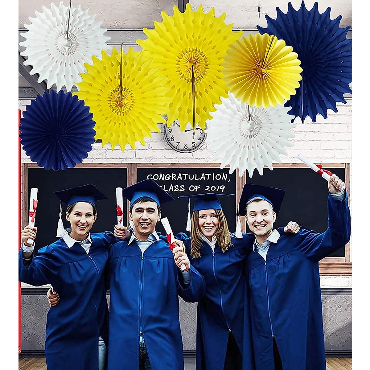 Graduation Party Decorations Navy Blue Yellow 2024/Navy Blue Yellow Graduation Decorations Birthday Party Decorations Navy Blue Yellow Bridal Shower Decorations/ Royal Prince Baby Shower Decorations