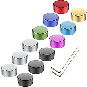 SOLUTEK Footswitch Topper Guitar Pedal Button Caps with 3 Set Screws and Protective Fitting Increasing Accuracy,Comfort for Common Switches diameter of 3/8"| SOLUTEK BUTTONS V1 12Pcs Mix-colors