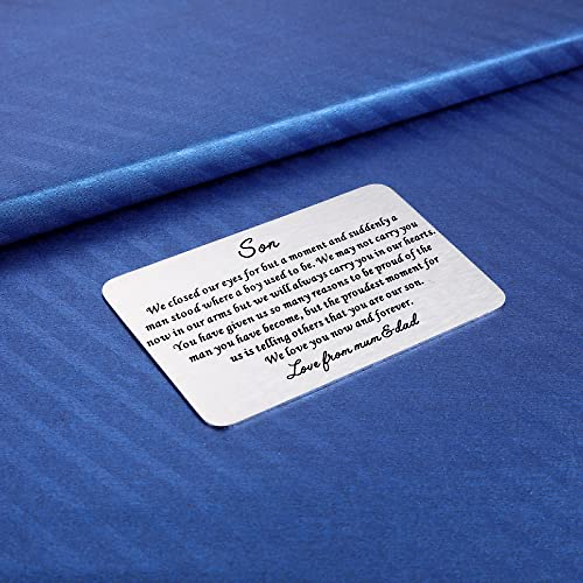 I Closed My Eyes Son Metal Wallet Card - Sentimental Keepsake Gift for Son, Wedding Day, College Graduation, Birthday, Proud Parent