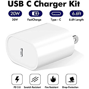 iPhone 14 13 12 11 Super Fast Charger [Apple MFi Certified ] 20W PD USB-C Wall Charger 6FT Cable Compatible with iPhone 14/14 Pro/14 Pro Max/14 Plus/13/13Pro/12/12 Pro/11/11Pro