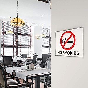 NIUBEE Acrylic Sign Holder 8.5x11 Inches Horizontal,Clear Plastic Wall Mount Sign Holder Poster Paper Holder with Free Double Sided Tape for Office, Home, Store, Restaurant-No Drilling(6 Pack)