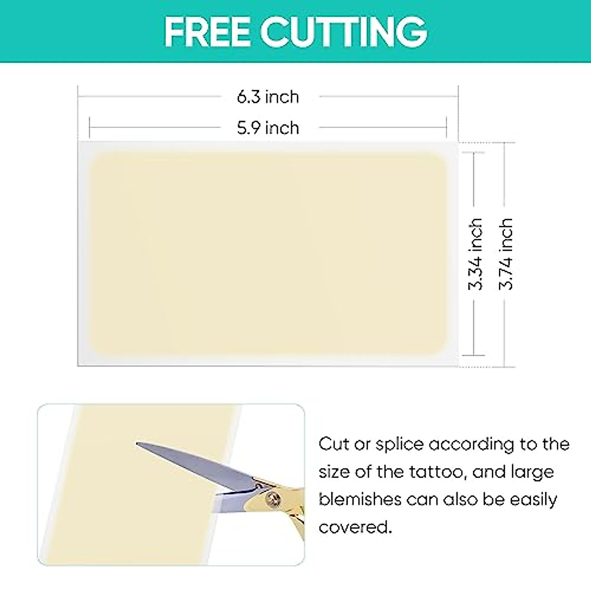 iTecFreely Tattoo-Cover-Up Sweatproof-Waterproof-Tattoo-Cover-Up-Tape Ultra-Thin-Invisible-Breathable-Patch-Concealer-Sticker-Suitable-for-Spot-and-Scar