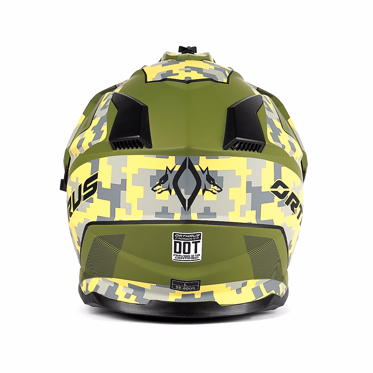 Orthrus DOT certified Dual Sport MultiCam Adventure Motorcycle Helmet UV protected visor for Snowmobile ATV Dirt Bike Off Road (Halo,S)