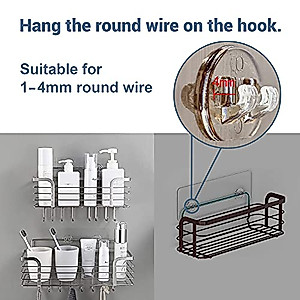 8 Pack Shower Caddy Adhesive Hooks Replacement, Strong sticker Hooks for Bathroom Shower Caddy Corner Shelf basket Soap Dish hanging Hooks, No Drilling Shower Kitchen Accessories (Double Hook)