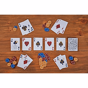 Joules Texas Hold'em Travel Poker Set in Keepsake Tin Includes Pack of 52 Waterproof Playing Cards and 120 Recycled Plastic Poker Chips