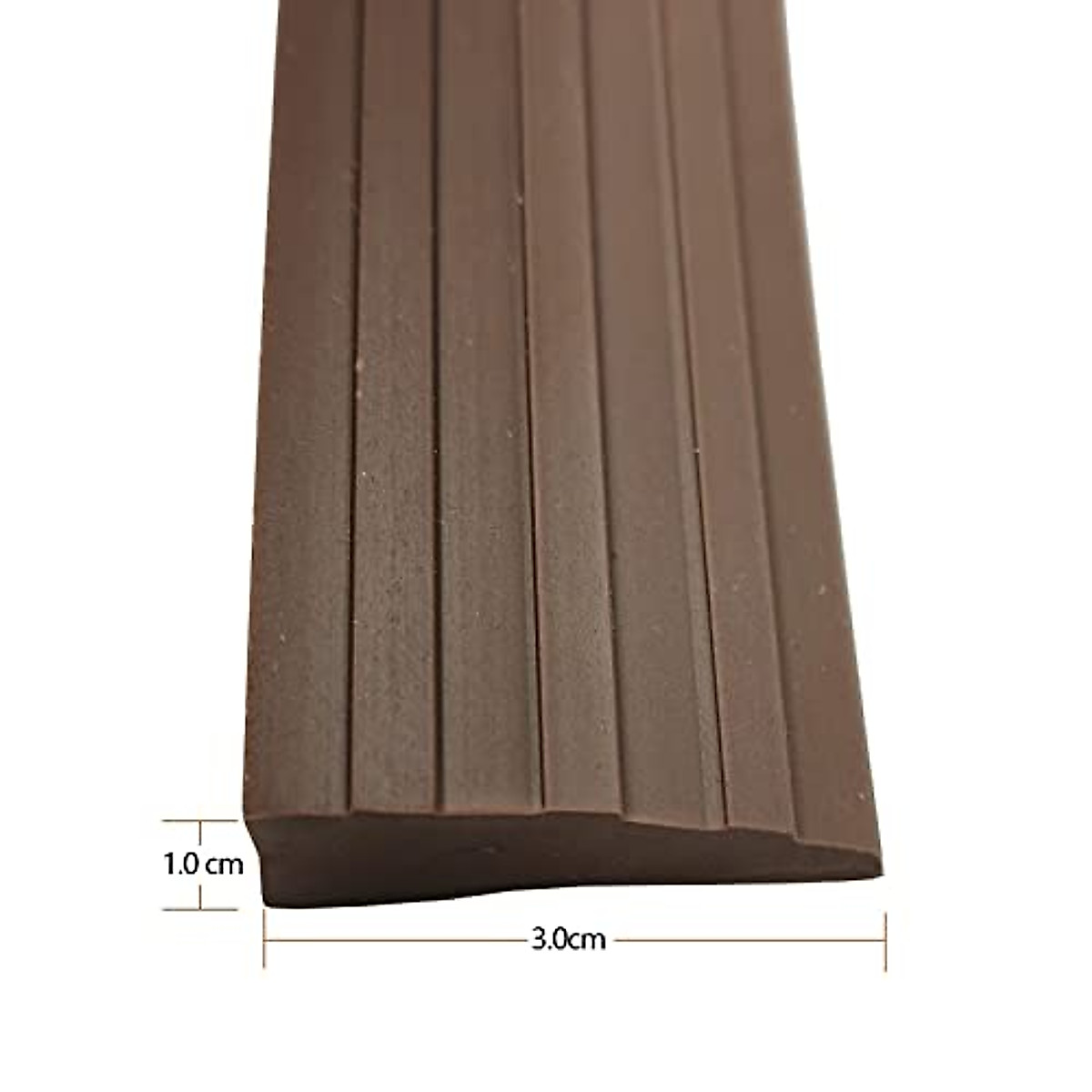1cm Rise Non Slip Solid Rubber Portable Sill Scooters Ramp,In & Outdoor Doorway Threshold Ramps for Wheelchair,Home Entry.Bathroom Floor Tile threshold Transition Strip,Edge Trim Reducer Molding Brown