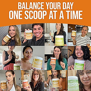 GoBiotix Magnesium Glycinate Powder - Magnesium Complex Supplement with Citrate, Malate, and Glutamine Chelate - Sugar Free, Non GMO - 420 mg per Serving - 60 Servings per Tub - Peach Tea