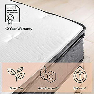ZINUS 10 Inch Cool Touch Comfort Gel-Infused Hybrid Mattress / Pocket Innersprings for Motion Isolation / Mattress-in-a-Box, Full