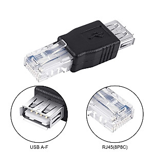 UCEC 1x Type A USB2.0 Female to Ethernet RJ45 Male Plug Adapter Connector