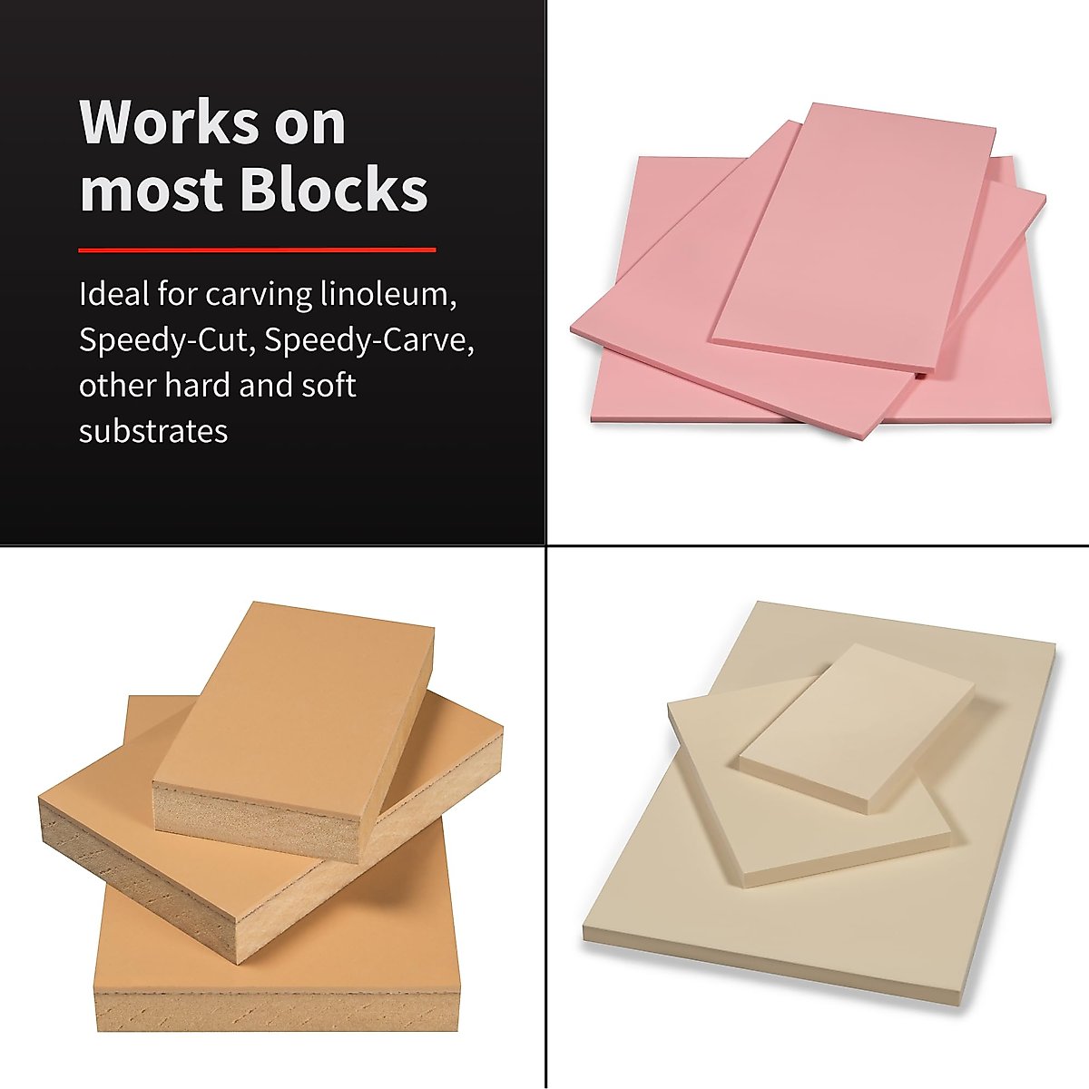 Speedball Linoleum Cutter Kit Assortment #1 - Linocut Carving Tools for Block Printing, Includes 5 Blades